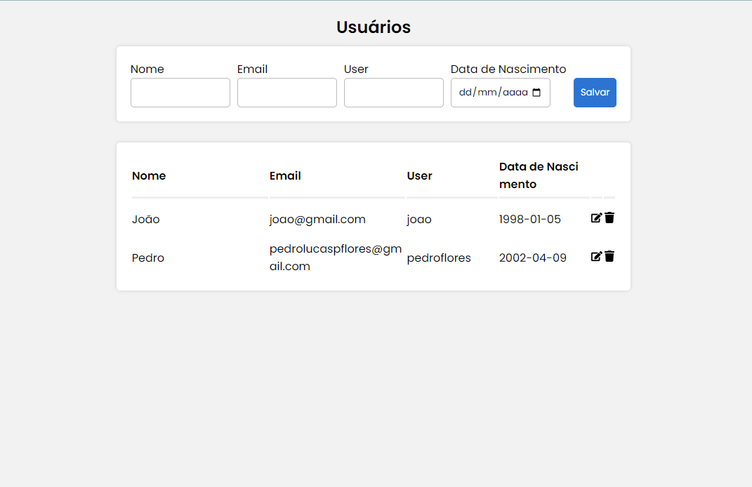 Github Opedroflorescrudusers React Node Simples Crud Utilizando React E Node