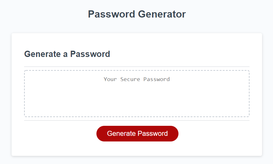 GitHub - JeanVictoire/JAVASCRIPT-PASSWORD-GENERATOR: PASSWORD GENERATOR