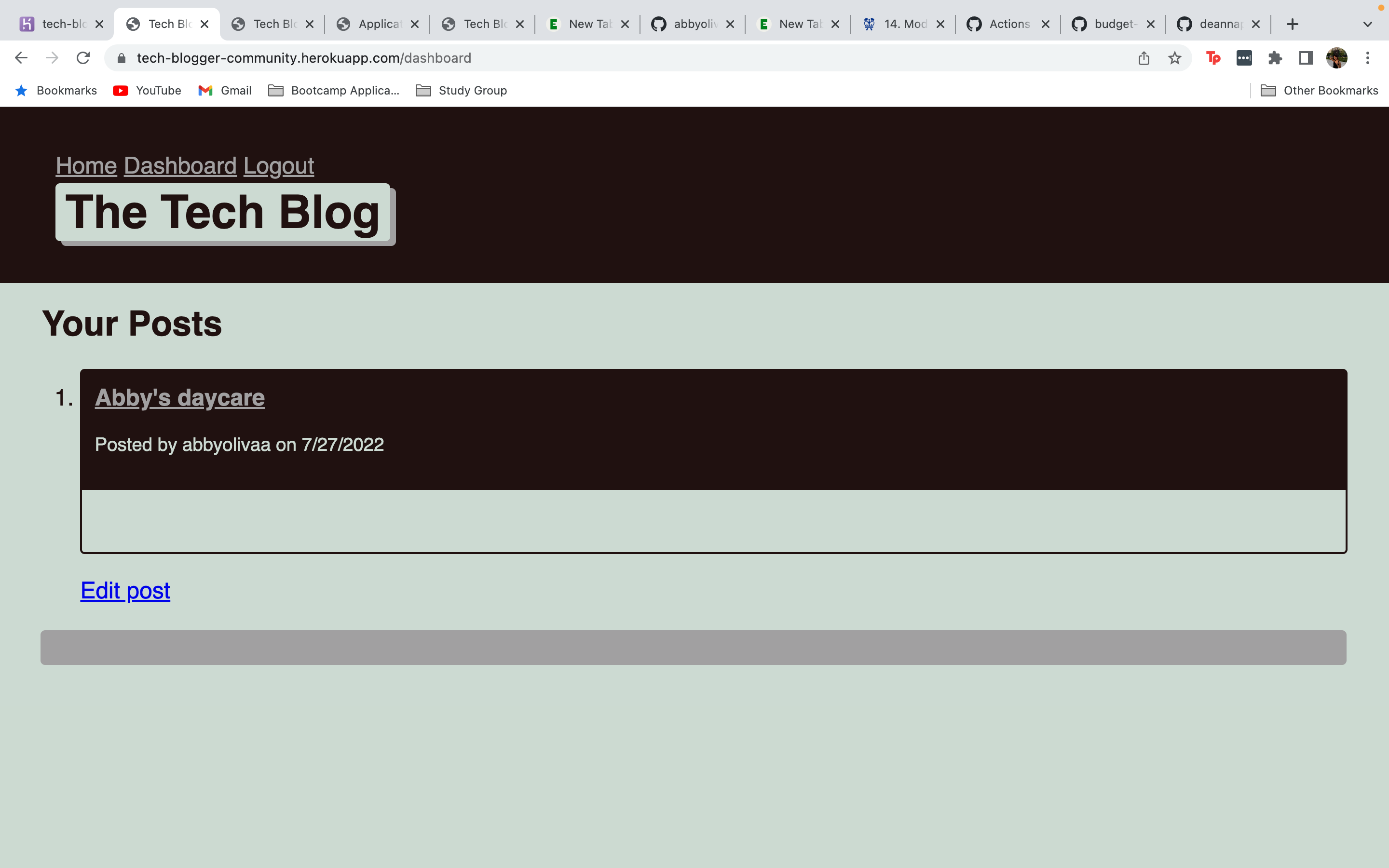 GitHub - abbyolivaa/tech-blogMVC