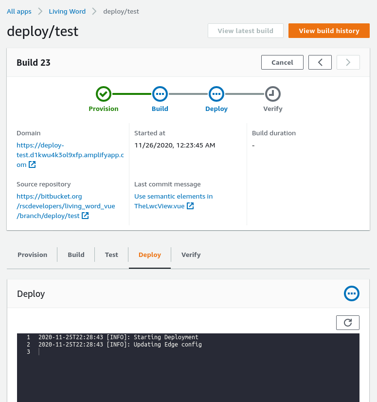 Manual Deploy gets stuck in Build · Issue #425 · aws-amplify/amplify-hosting · GitHub