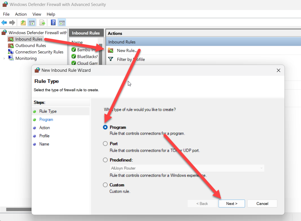 Send to Printer stating "not same LAN" when printer IS in same lan and can be connected to using ...