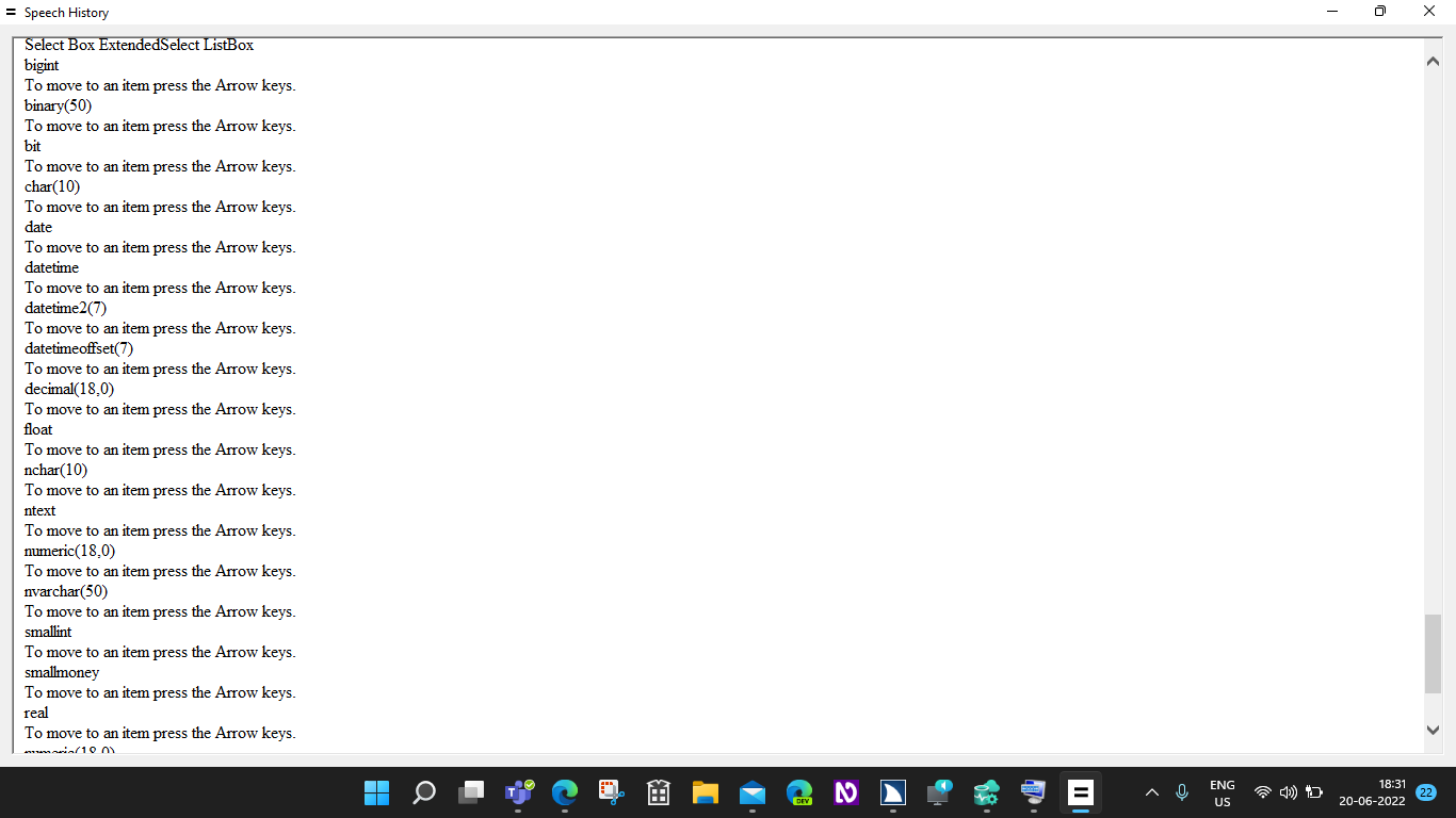 A11y_SQL Azure Data Studio_NewTables_Cloumns_Info & Relationship: NVDA doesn't announce the ...