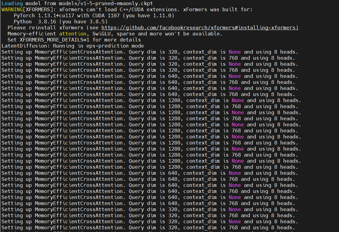 Without module 'xformers' (maybe) leads to the poor result, while with module 'xformers' the ...