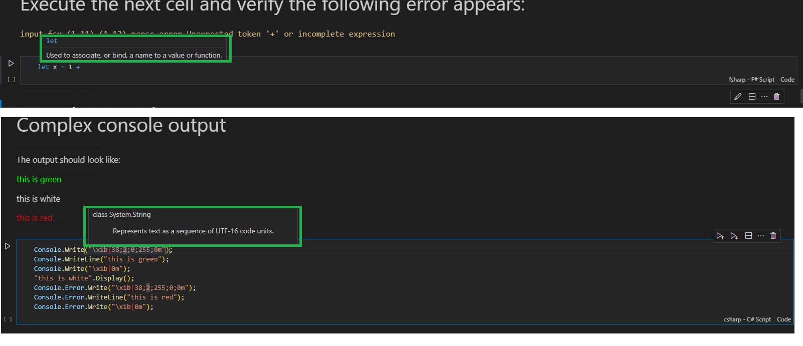 Polyglot Notebook Devexe2e The Tooltip For Html And Javascript Code Are Always Shown As