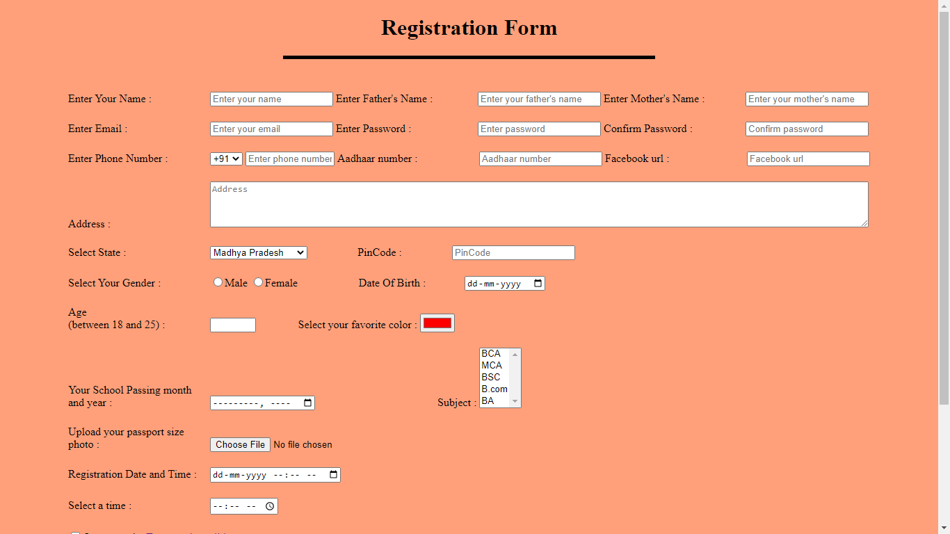 GitHub - Shivani0410/HTML_FORM: I have created one HTML form, and in ...