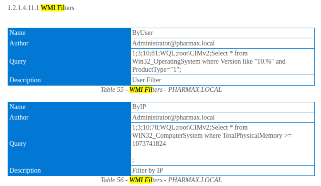 Add WMIFIlter information to the GPO Section · Issue #108 · AsBuiltReport/AsBuiltReport ...