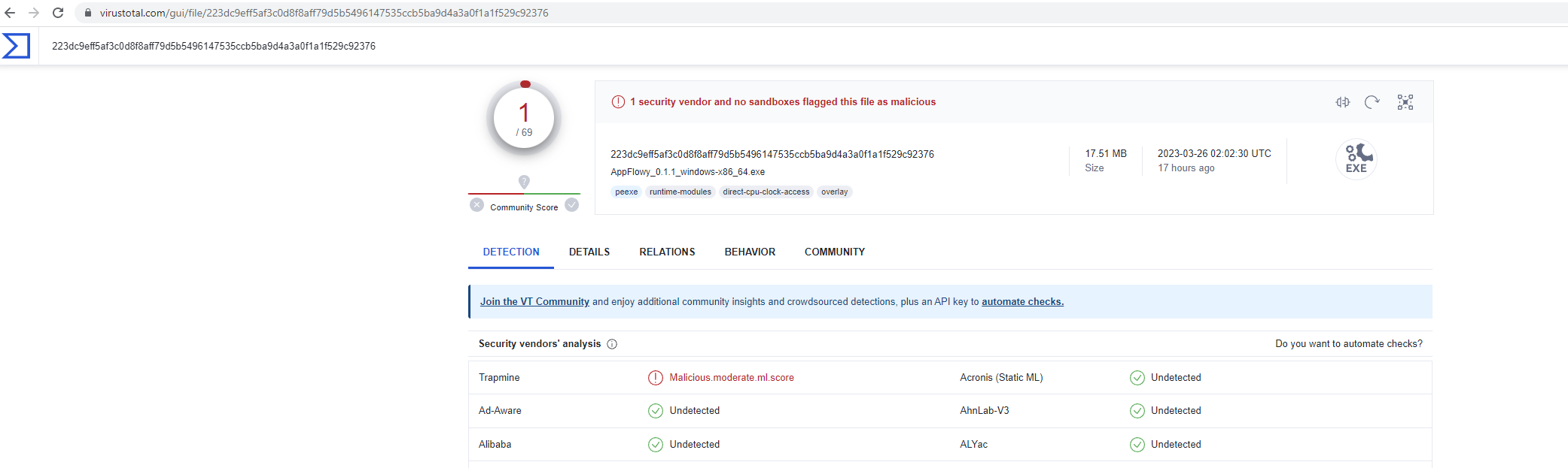 Malicious Executable Or False Positive · Issue 2113 · Appflowy Io Appflowy · Github