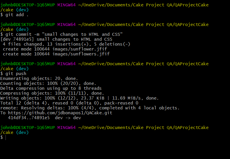 GitHub - jdbonapos1/QAProject2-Cake