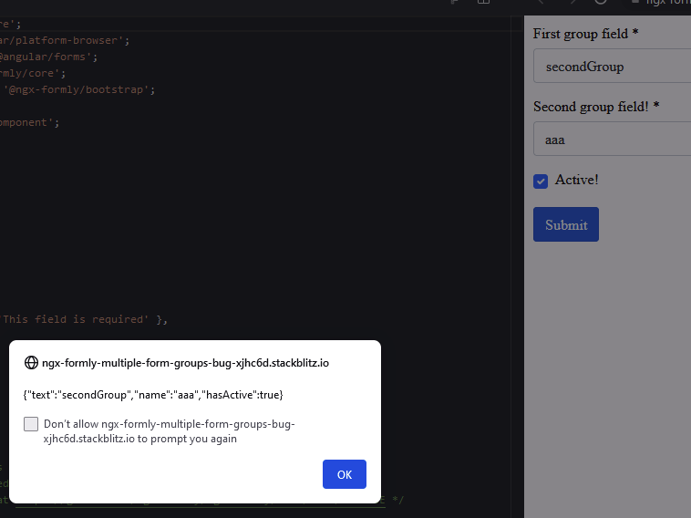 Model is reset with resetFieldOnHide=false - v6 · Issue #3368 · ngx ...