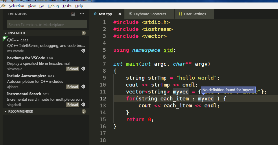 No definition for found ...，even the variable is definition in above ...