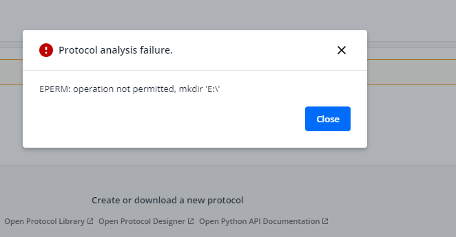 New Protocol Designer Gives Error When Loading In Opentron V621