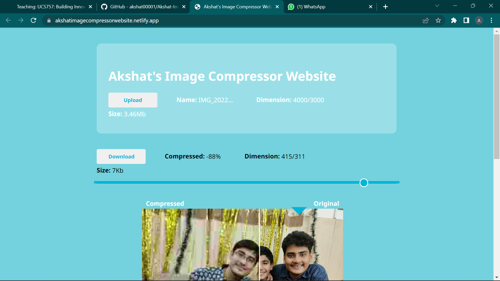 GitHub - akshat00001/Akshat-Image-Compressor: An image compressor website