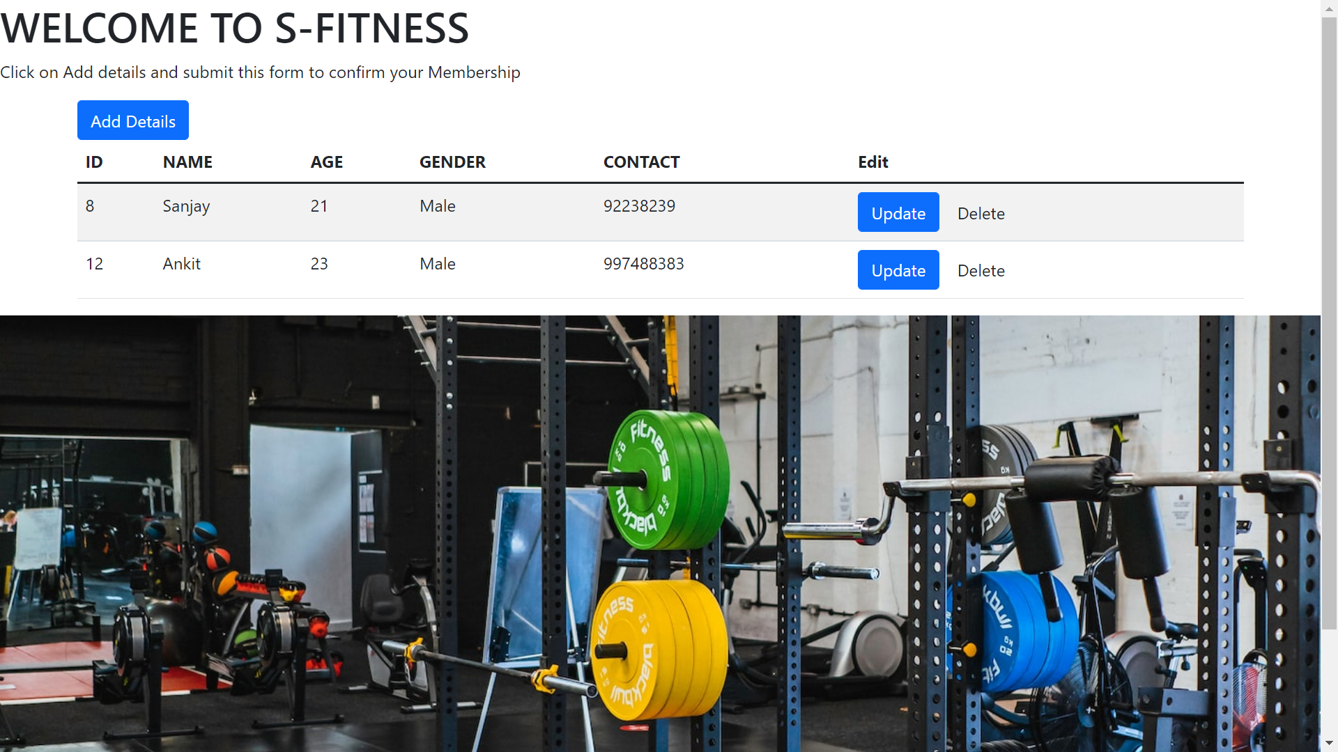 GitHub - Sanju07sr/Gym_Membership_Project: Gym membership management system in integration with ...