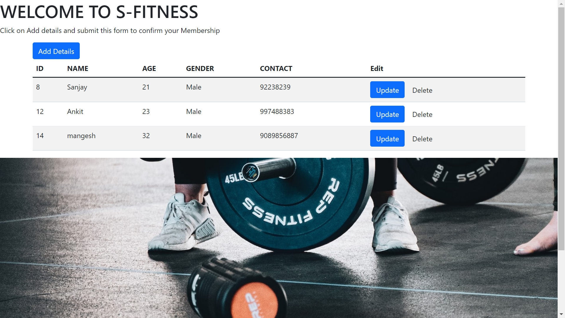 GitHub - Sanju07sr/Gym_Membership_Project: Gym membership management system in integration with ...