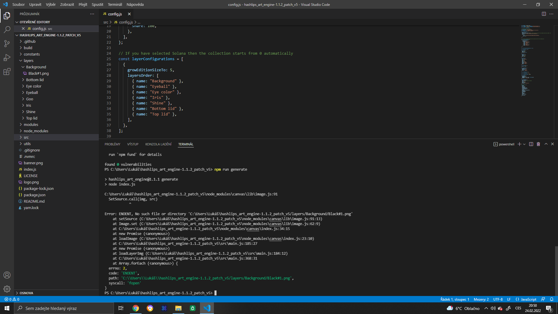 Error: ENOENT: no such file or directory, scandir · Issue #791 · HashLips/hashlips_art_engine ...