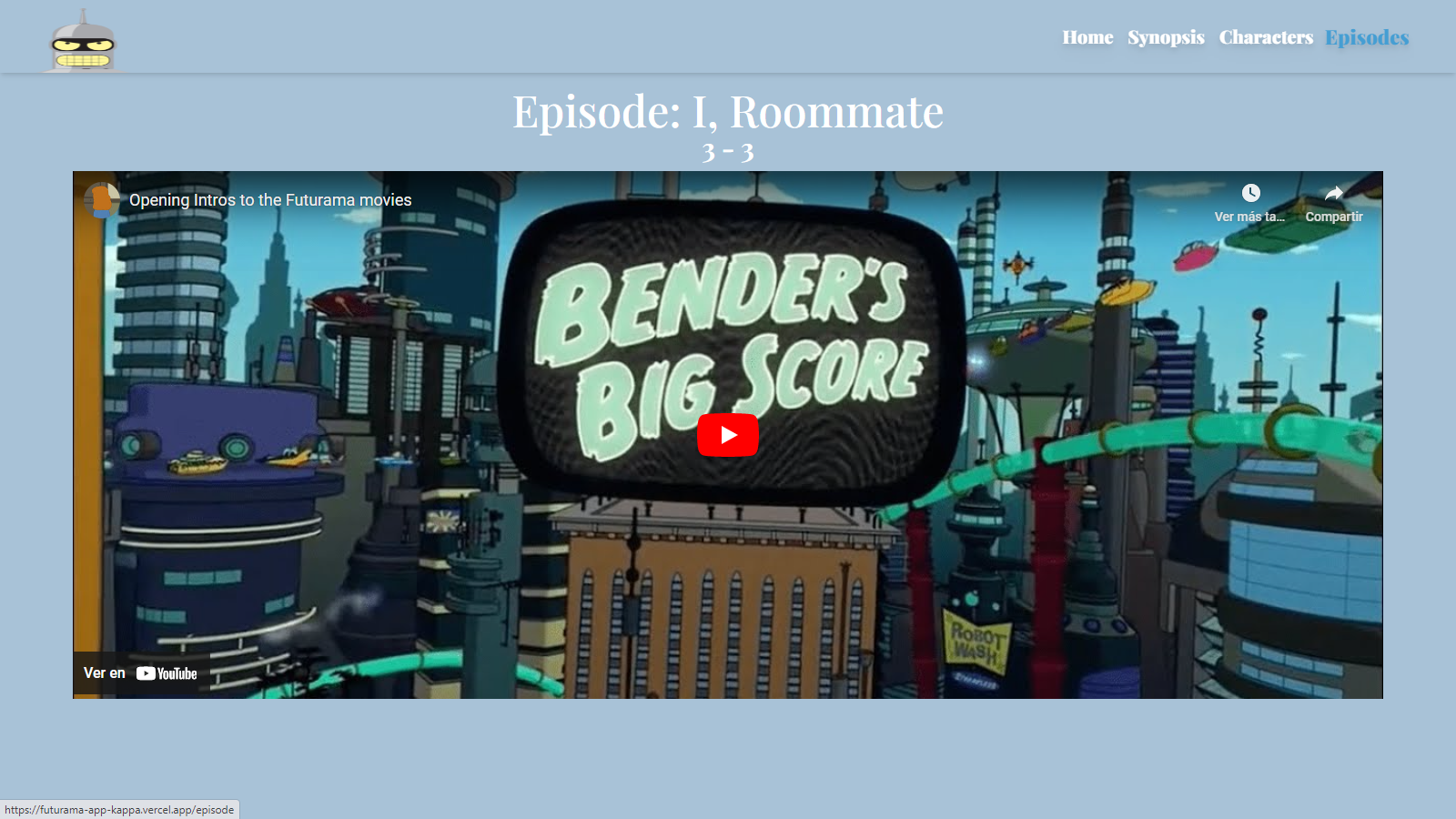 GitHub - Ellisvelandia/Futurama-web