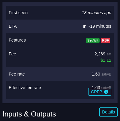CPFP tag overlaps with the fee rate on smaller screens · Issue #1006 ...