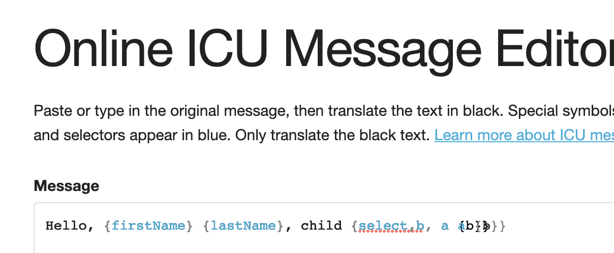 Message Text Does Not Render Properly In Editor · Issue 9 · Format Message Icu Message Format