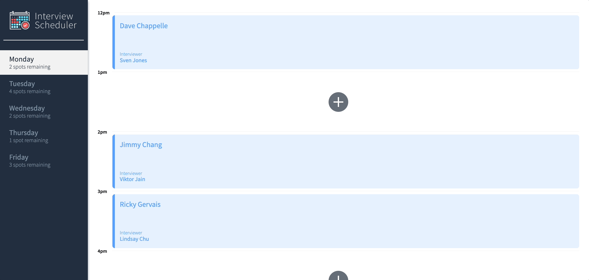 GitHub - wmlimanto/scheduler: Interview Scheduler is a single-page ...