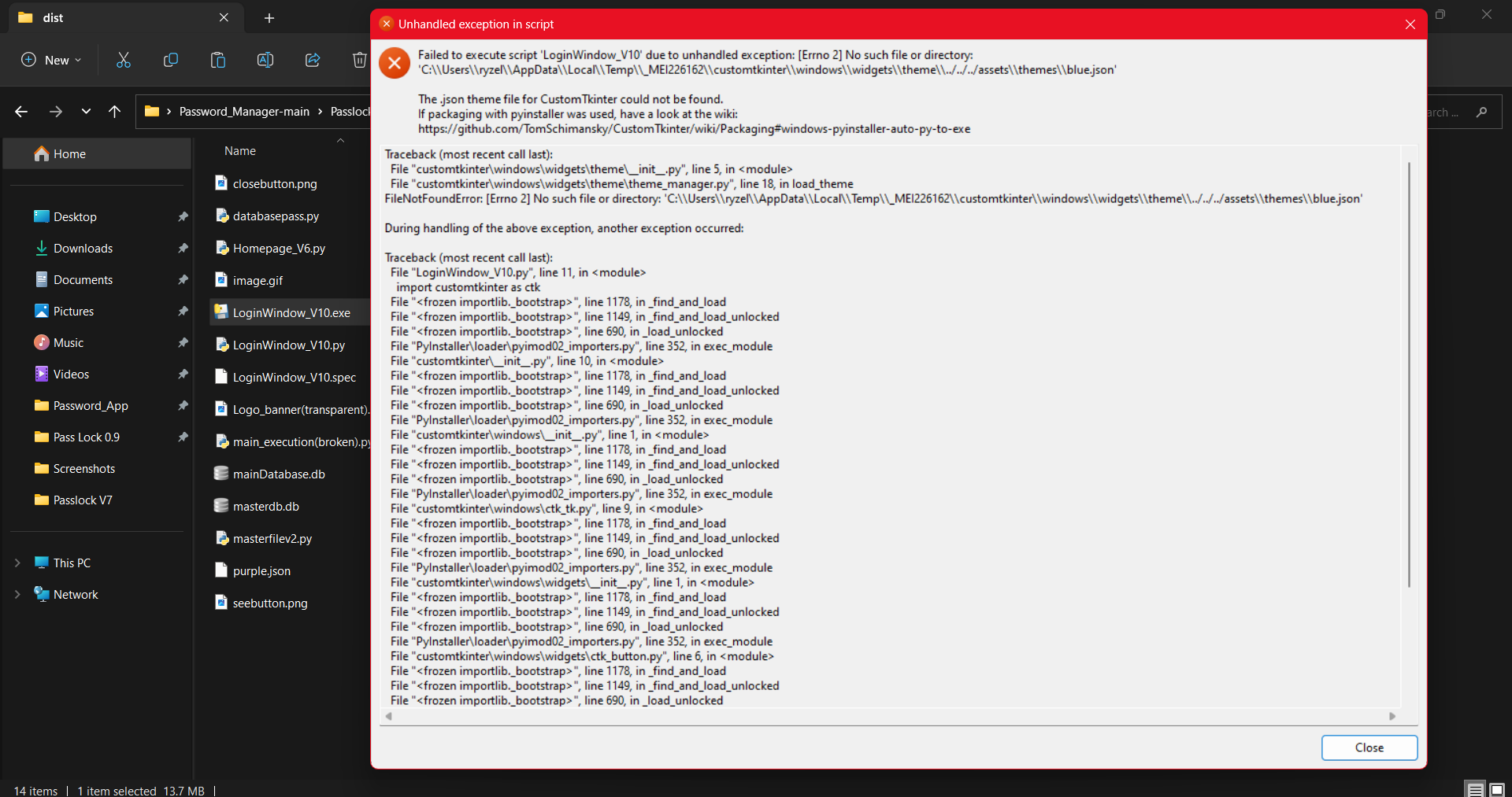 theres no documentation on the website about .exe thingy · TomSchimansky CustomTkinter ...