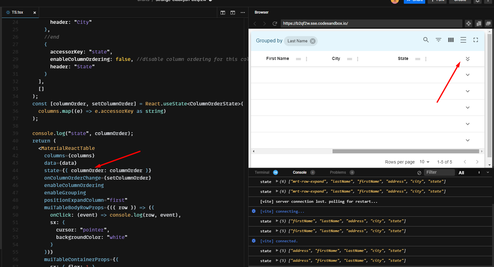 onColumnOrder not working properly · Issue #158 · KevinVandy/material-react-table · GitHub