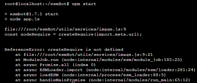 "Module did not self-register" when running selfhosted version of bot · Issue #172 · esmBot ...