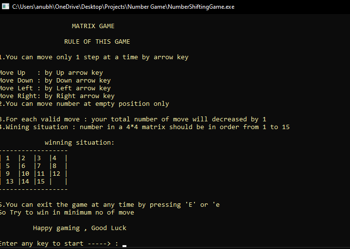 GitHub - Anubhav710/Number_Shifting_Game: My First project in C Number ...