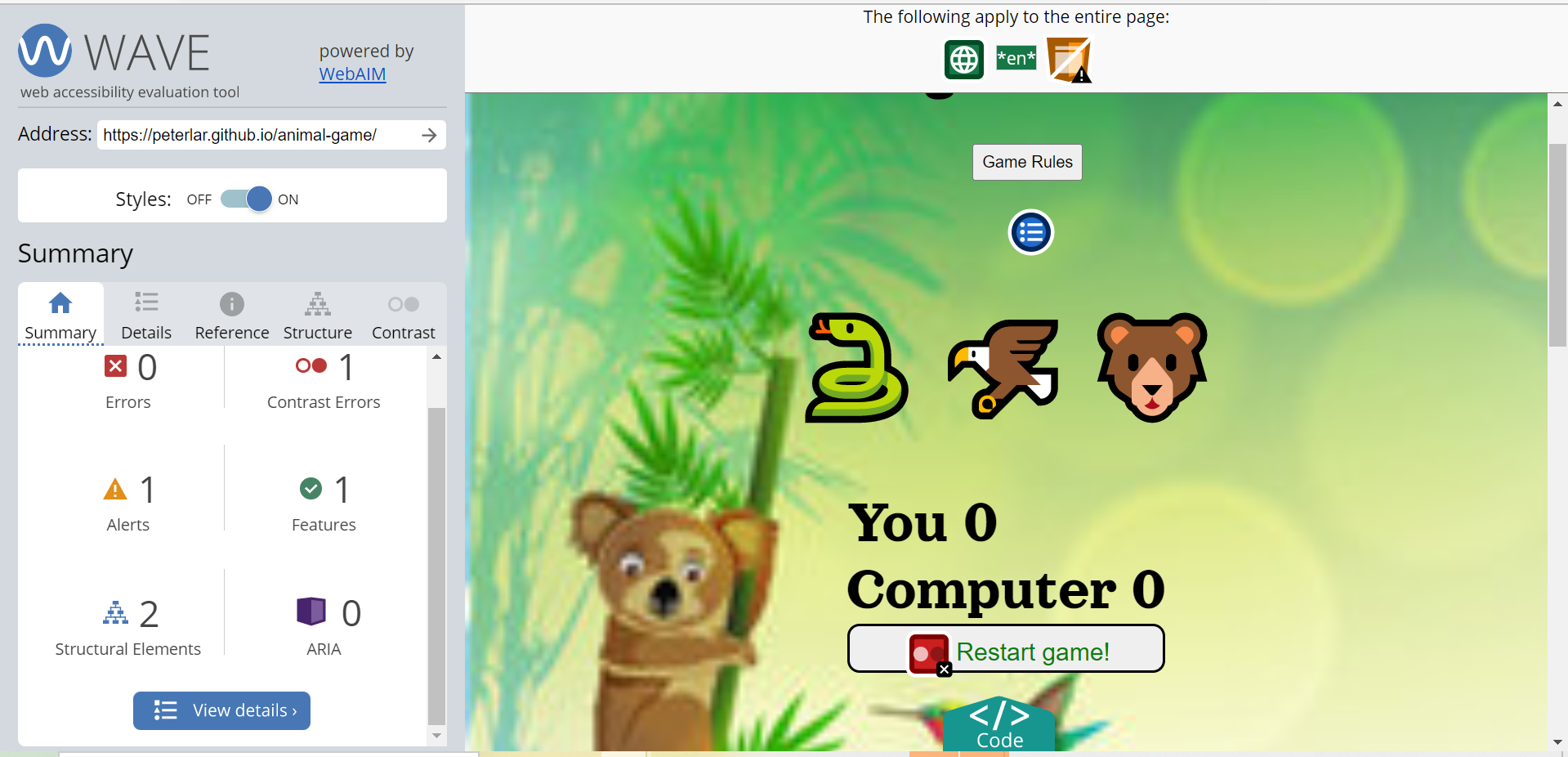 GitHub - Peterlar/animal-game