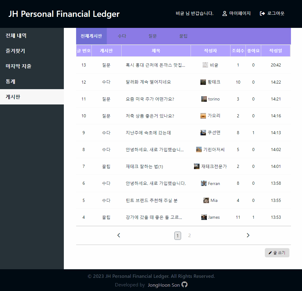 GitHub - JongHoonSon/JH-personal-financial-ledger-v2.0: 사용자가 자신의 수입/지출 ...
