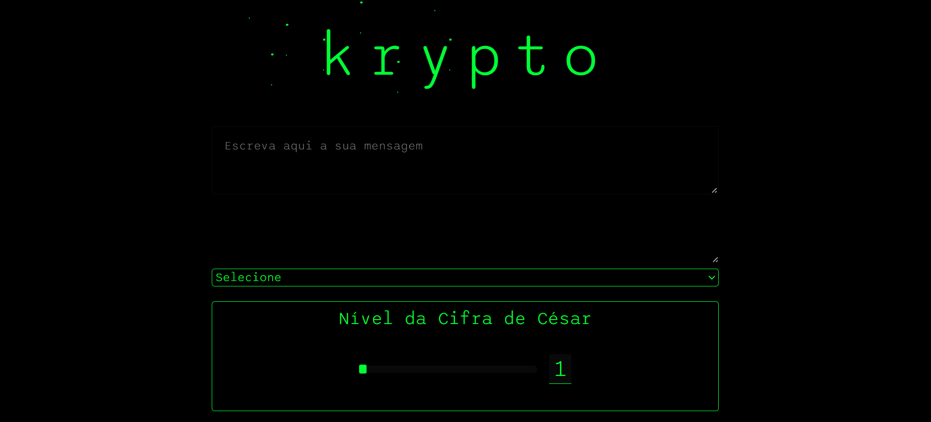 GitHub - juniorrogeer/krypto: Projeto de criptografia proposto como uma das atividades do ...