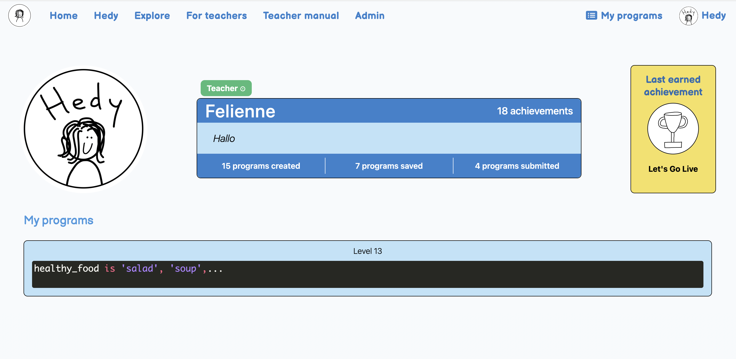 Ui Idea Profile Page Should Say Their Programs · Issue 4377 · Hedyorghedy · Github