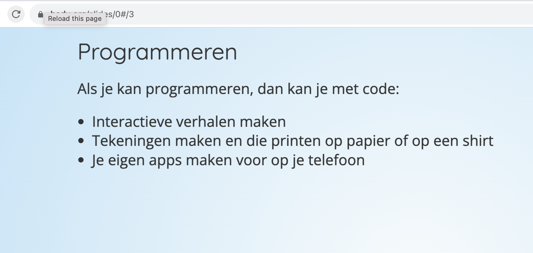 [CONTENT] Slide pages does not seem to be in order · Issue #4480 · hedyorg/hedy · GitHub