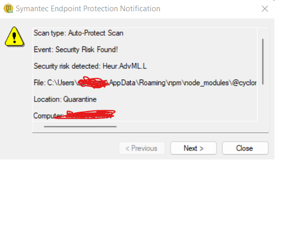 Cdxgen blocked by Symantec Antivirus tool · Issue #286 · CycloneDX/cdxgen · GitHub