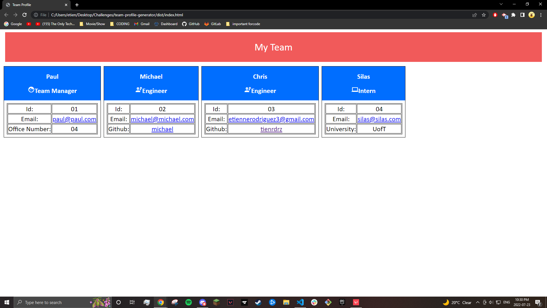 GitHub - tienrdrz/team-profile-generator