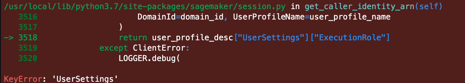 get_execution_role fails on Studio · Issue #2443 · aws/sagemaker-python-sdk · GitHub