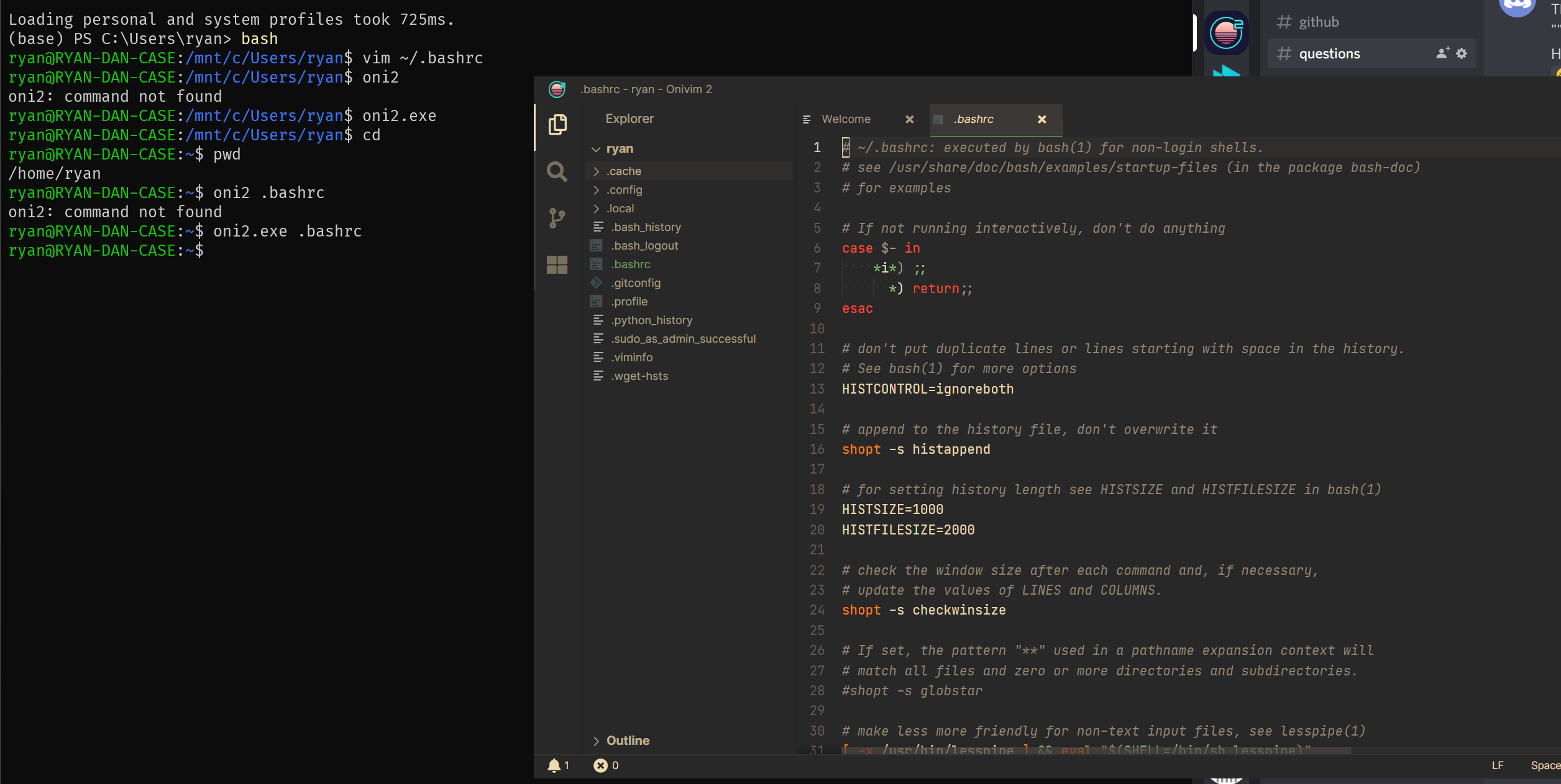 Open OniVim from WSL · Issue #2585 · onivim/oni2 · GitHub