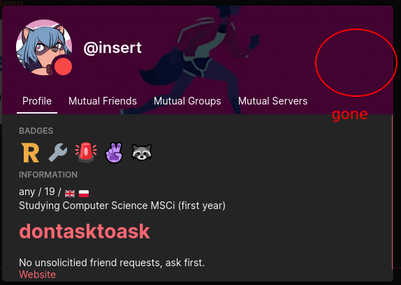 bug: the friend requests in profile don't work for some reason · Issue #607 · revoltchat/revite ...