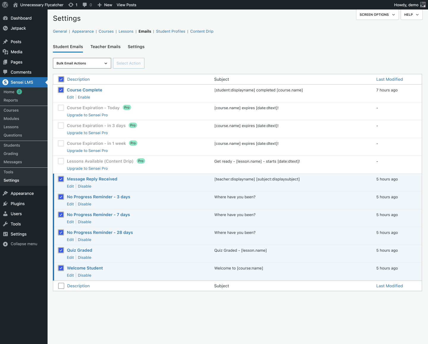 Disable the sensei pro emails when sensei-pro is not installed · Issue #6615 · Automattic/sensei ...
