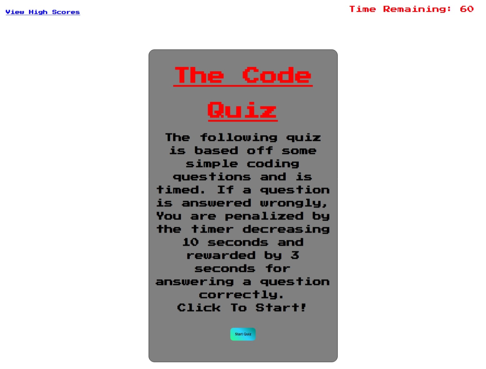 GitHub - CannibalClarence/Code-quiz