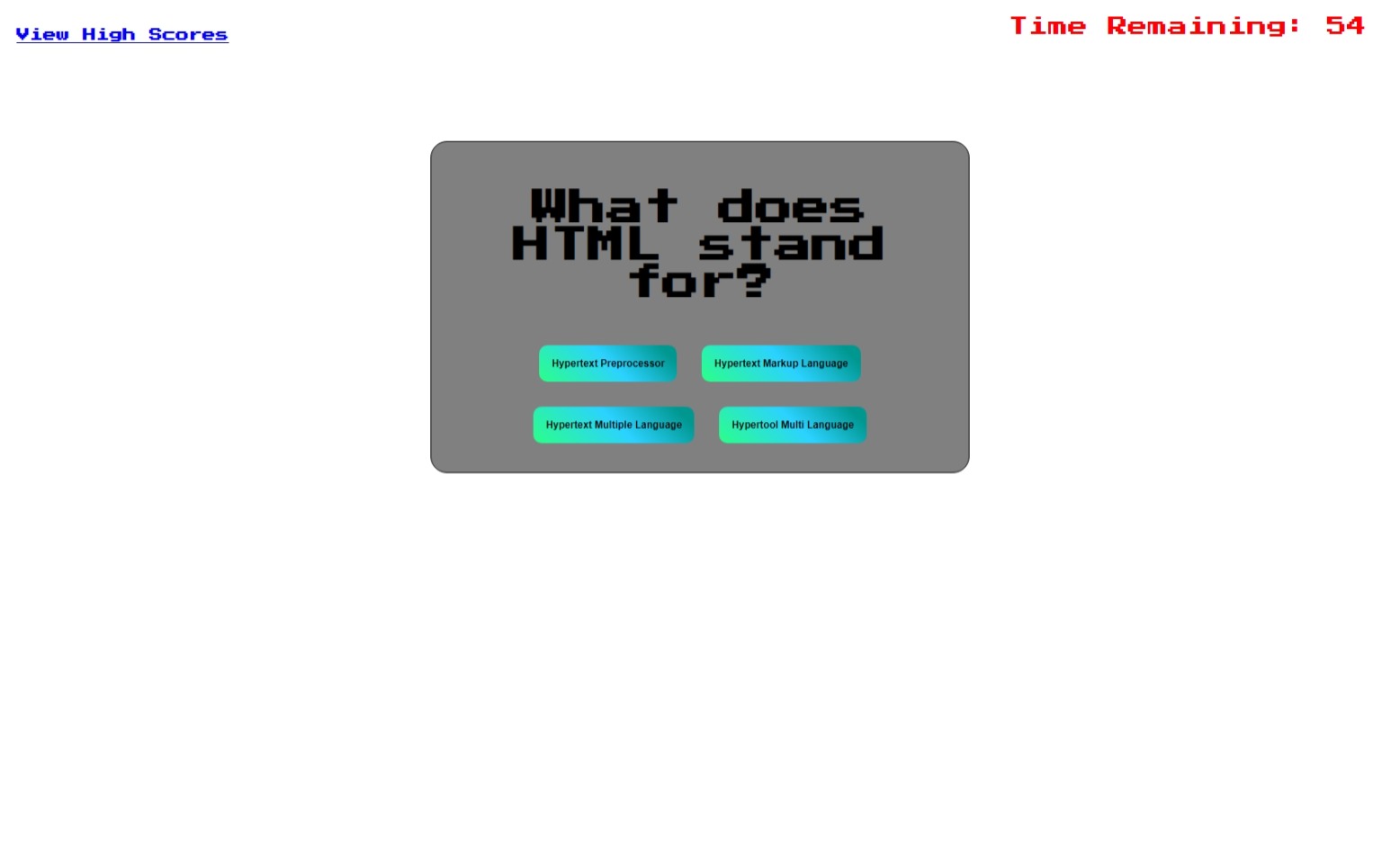 GitHub - CannibalClarence/Code-quiz