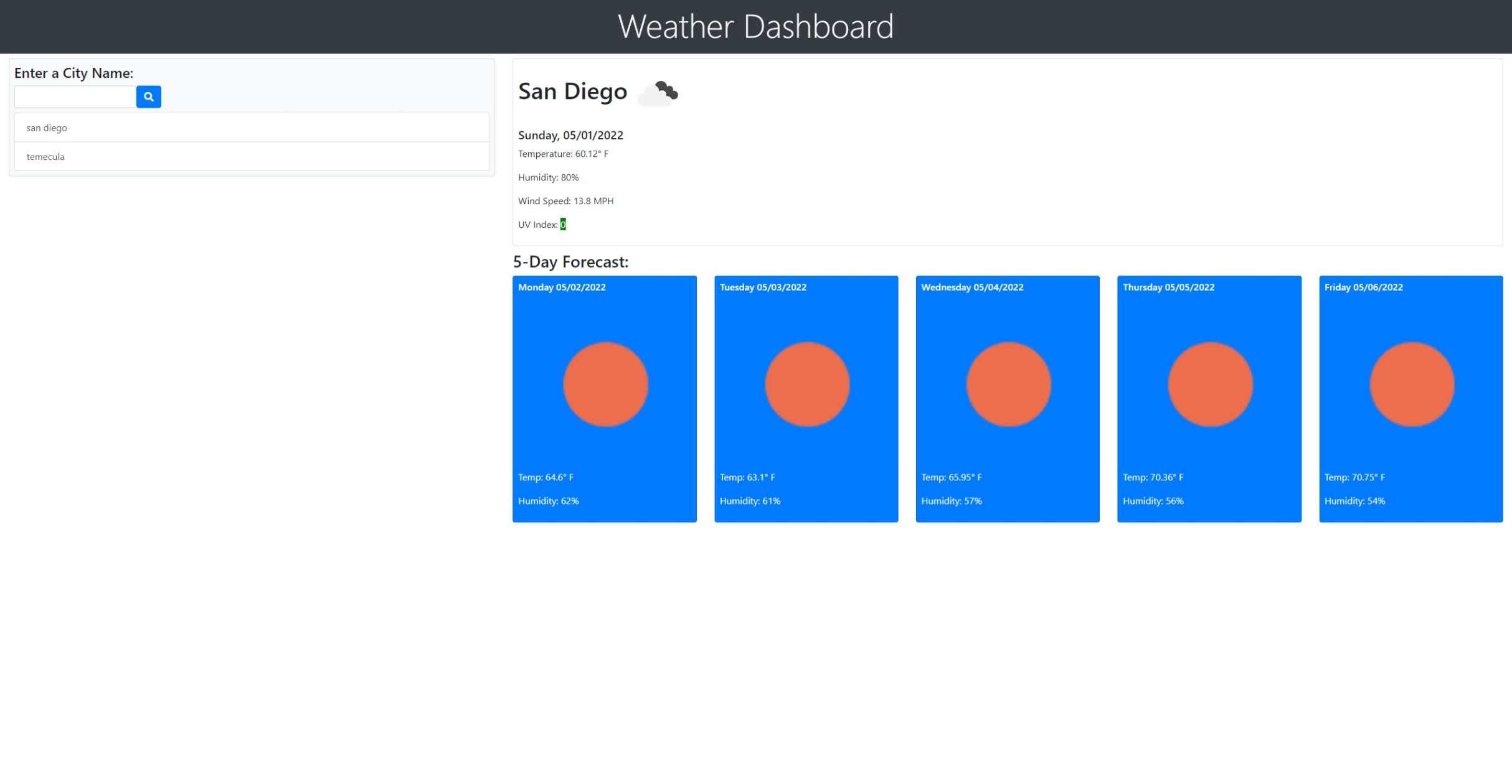 GitHub - CannibalClarence/weather-dashboard