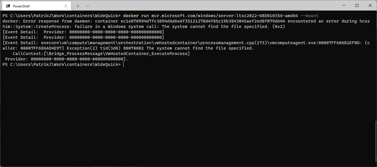 Error when using --mount option with docker Windows container · Issue #206 · microsoft/Windows ...