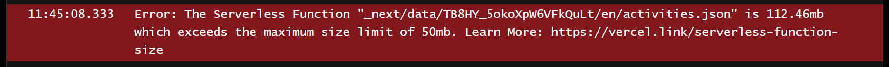 Vercel serverless function size limit exceed by reading image paths of local directories ...