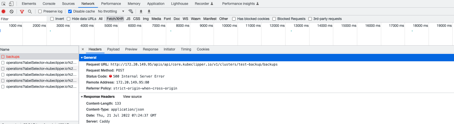 When create a backup with the same name, it will prompt that it cannot be created, but the log ...
