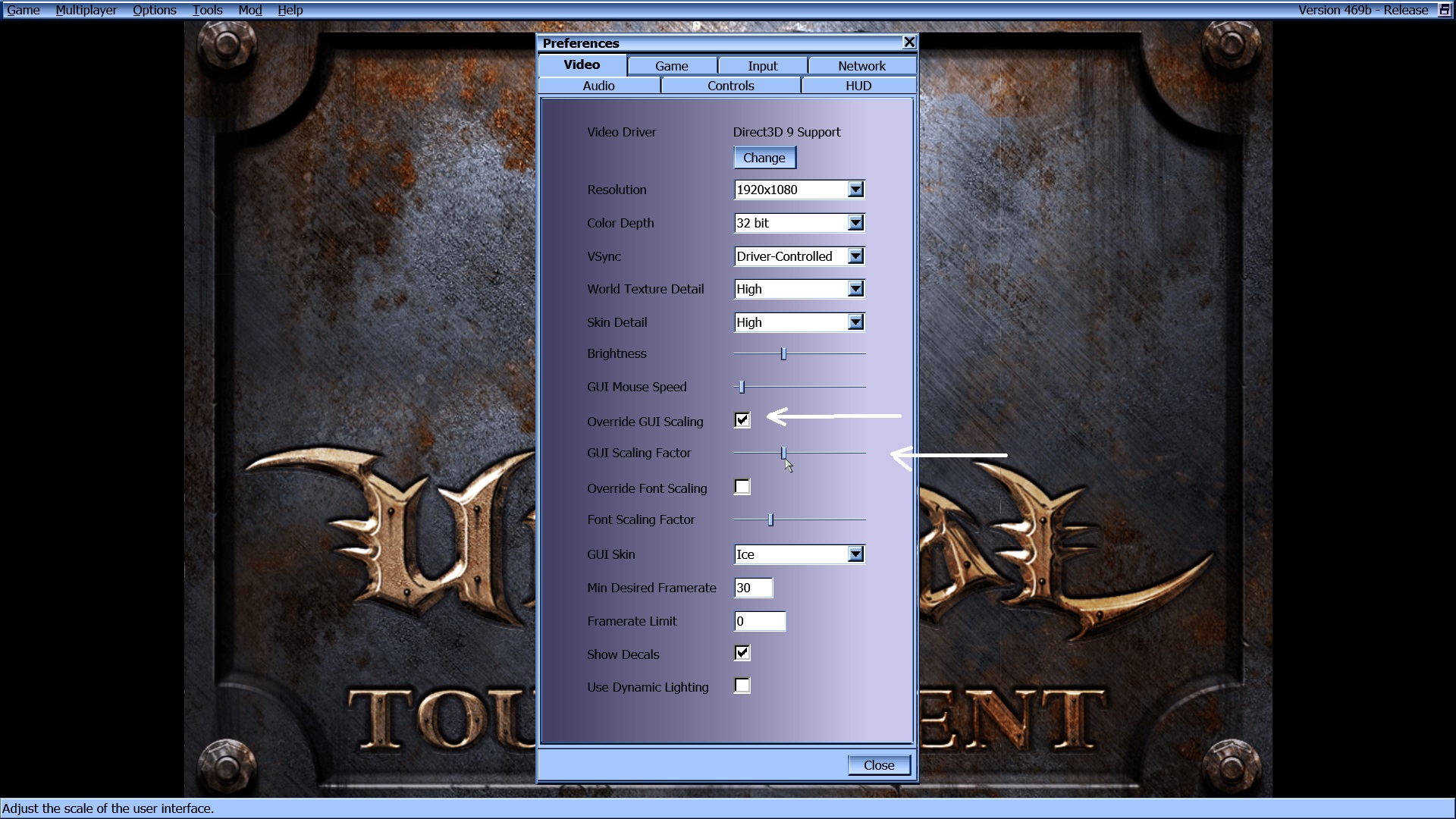[469b] When increasing the gui scaling factor, it is impossible to play · Issue #742 · OldUnreal ...