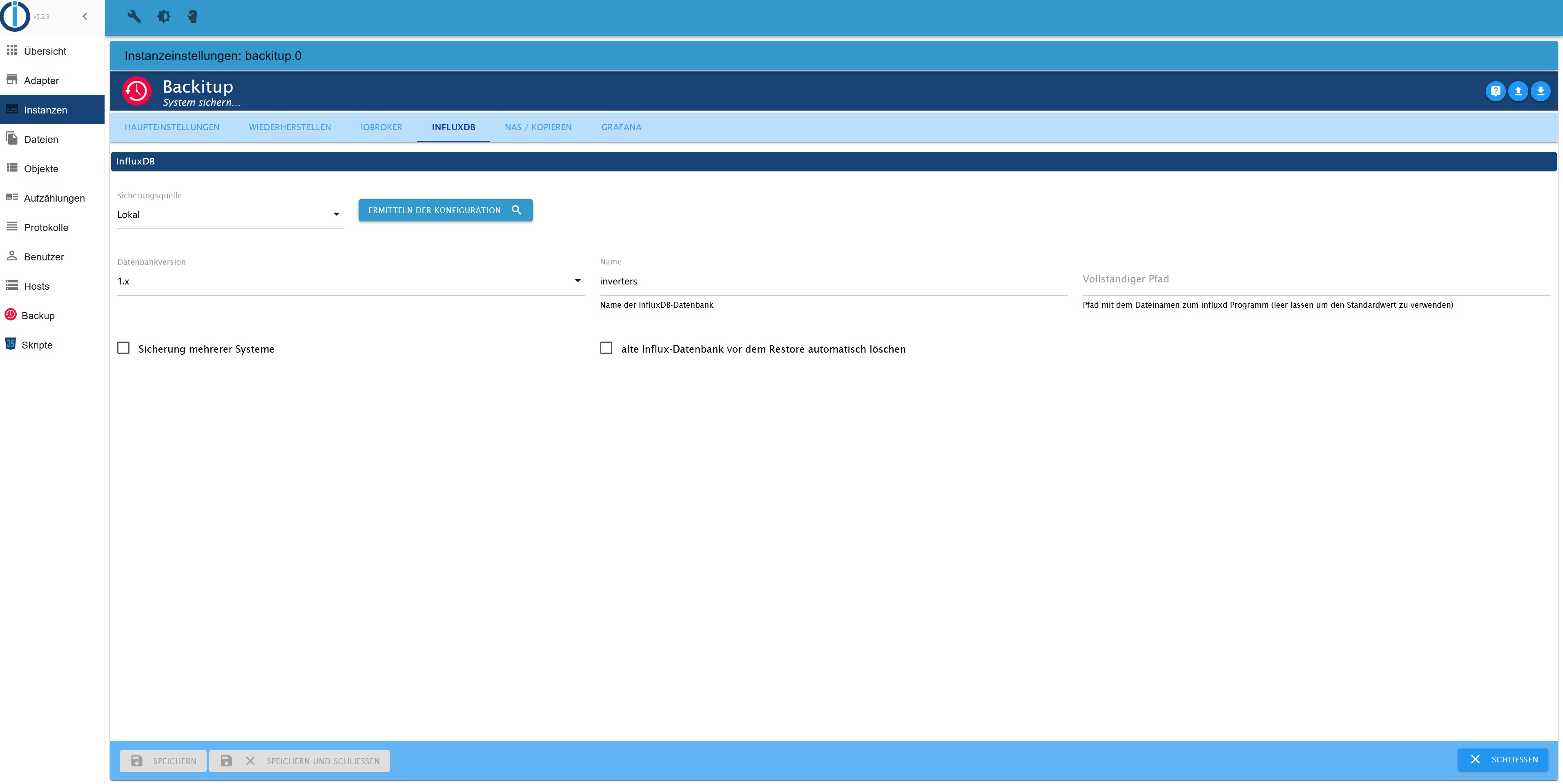 Error: Influxdb backup · Issue #630 · simatec/ioBroker.backitup · GitHub