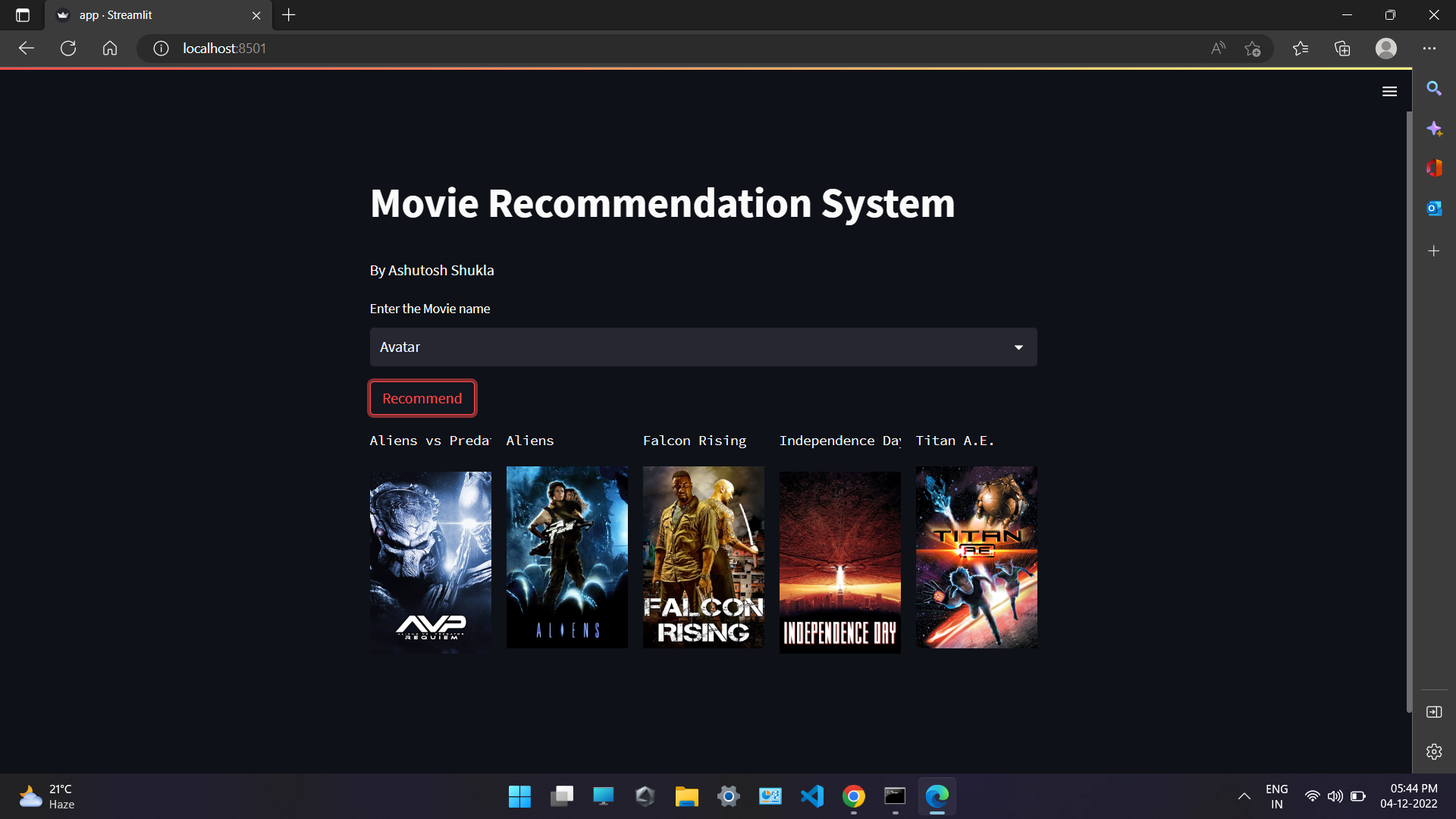 GitHub - AshutoshShukla-codes/Movie-Recommendation-System: Filtering or predicting the user's ...