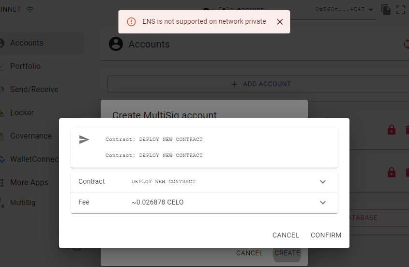 [BUG] MultiSig creation failed: ENS is not supported on network private · Issue #305 · zviadm ...