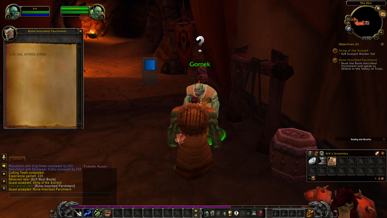 Durotar Shaman Quest Rune Inscribed Parchment Wrong Text In Parchment · Issue 11583 