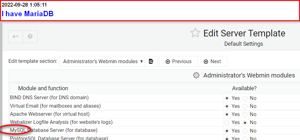 Server Templates Default Settings Missing Conditional Test For Mariadb Vs Mysql · Issue 452